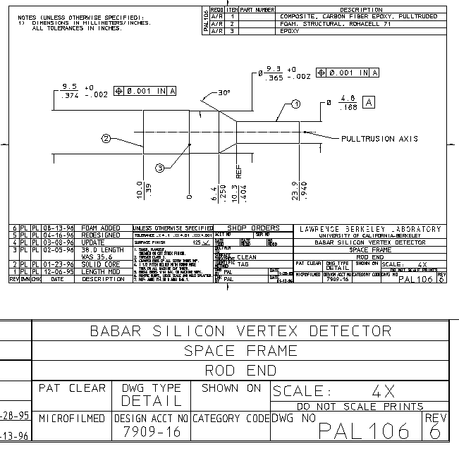 Space Frame Drawing List