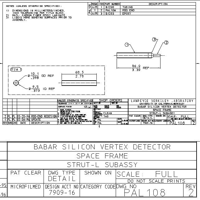Space Frame Drawing List