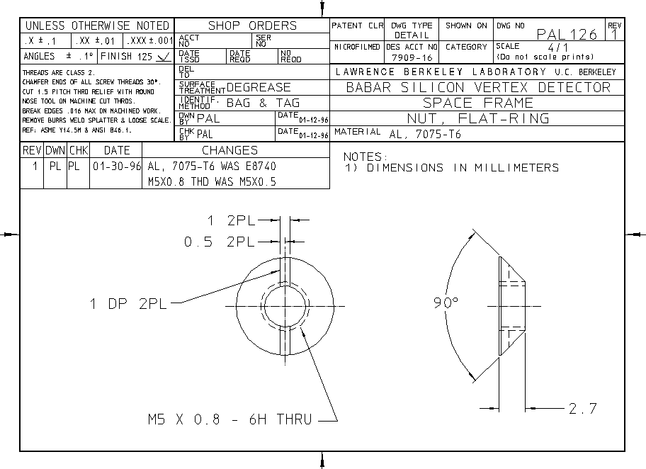 Space Frame Drawing List