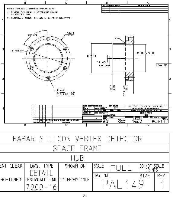 Space Frame Drawing List