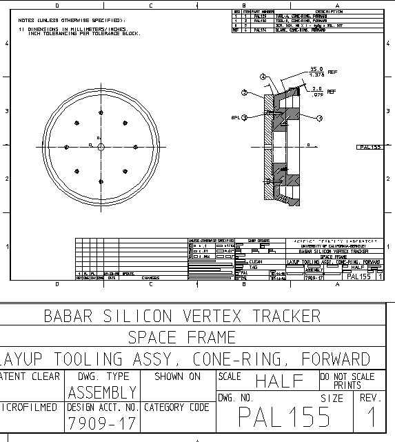Space Frame Drawing List